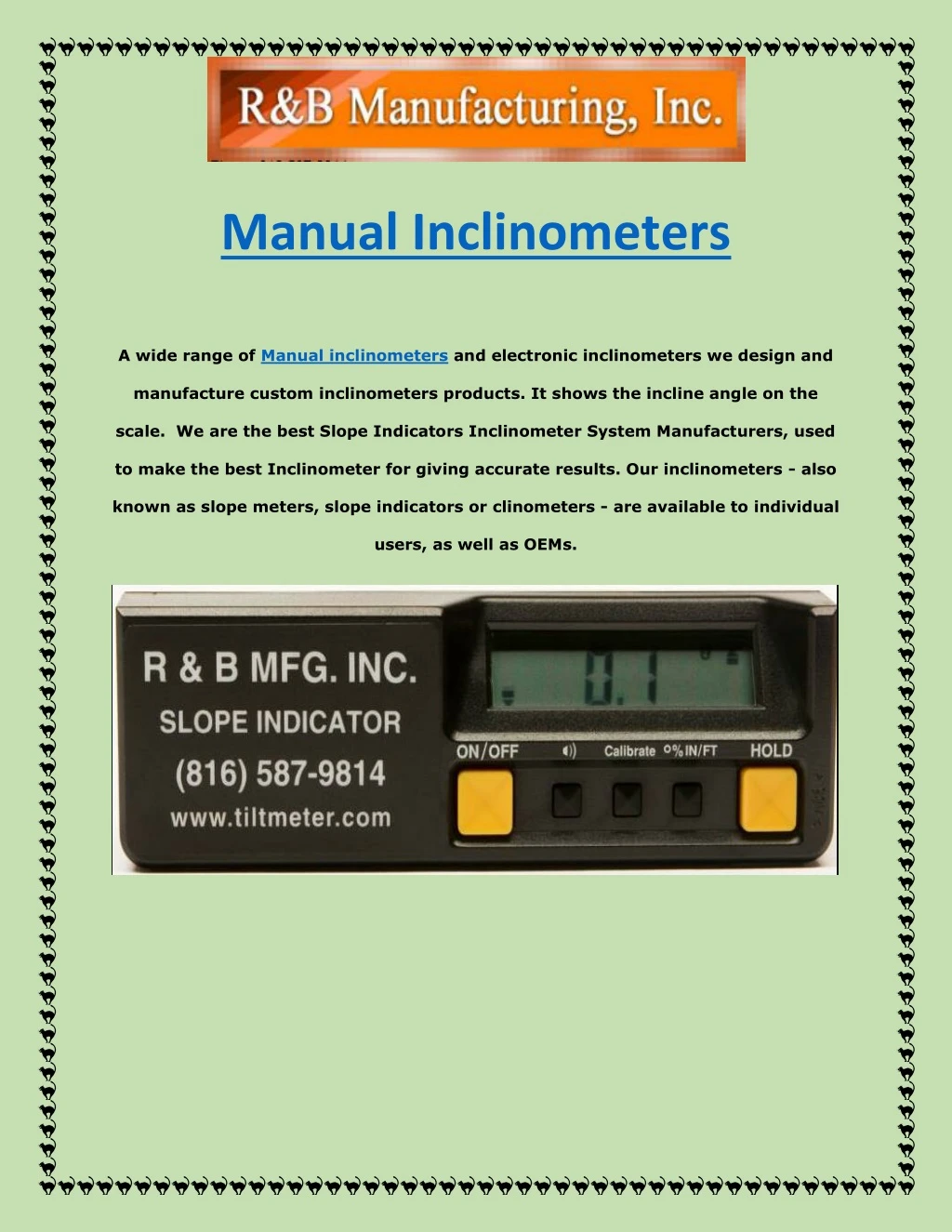PPT - Manual inclinometers PowerPoint Presentation, free download - ID ...