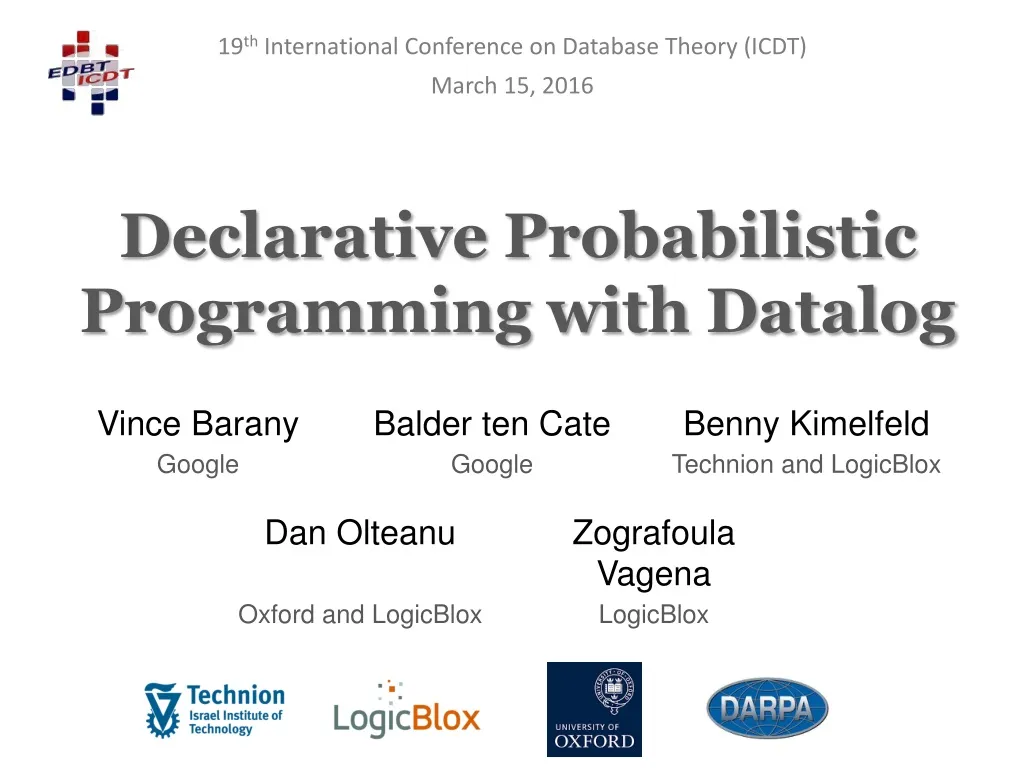 PPT - Declarative Probabilistic Programming with Datalog PowerPoint Presentation - ID:905659