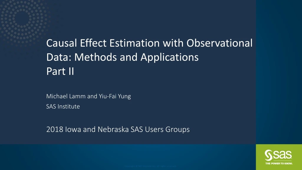 Ppt Causal Effect Estimation With Observational Data Methods And