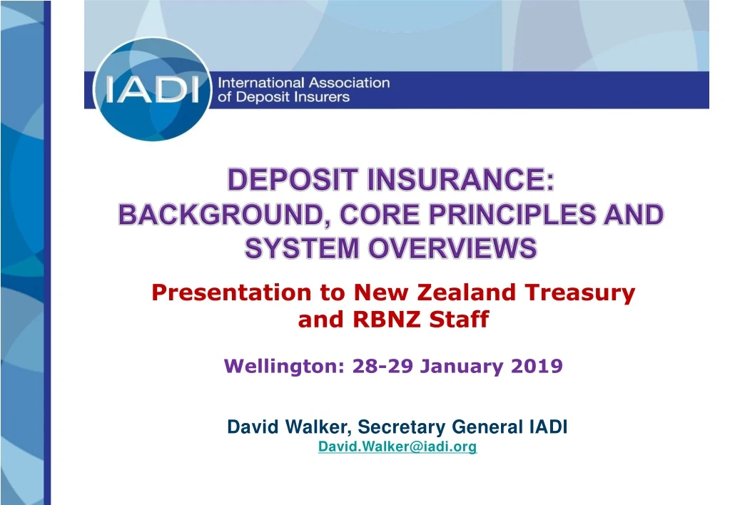 PPT - DEPOSIT INSURANCE: BACKGROUND, CORE PRINCIPLES AND SYSTEM ...