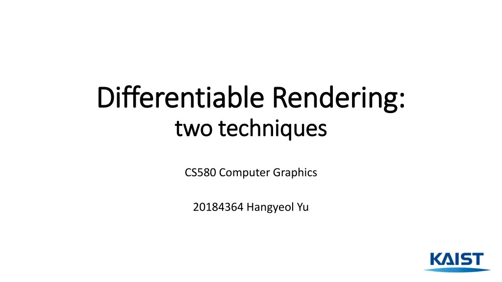 PPT - Differentiable Rendering: two techniques PowerPoint Presentation ...