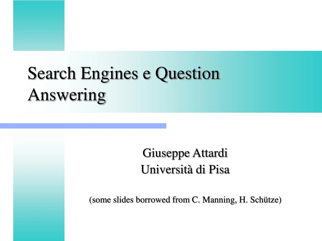 PPT - Search Engines e Question Answering PowerPoint Presentation, free ...