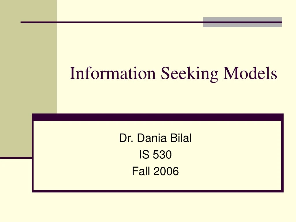 PPT - Information Seeking Models PowerPoint Presentation, free download ...