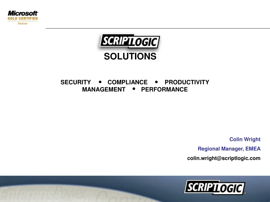 PPT - SECURITY COMPLIANCE PRODUCTIVITY MANAGEMENT PERFORMANCE ...