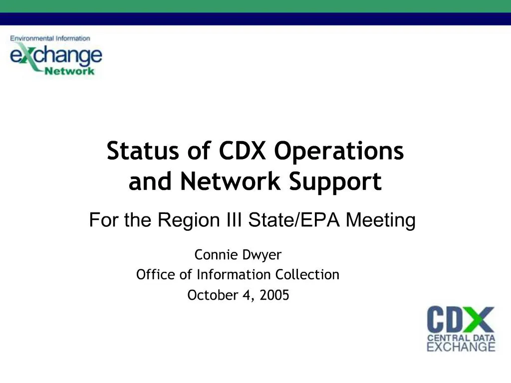 PPT - Status of CDX Operations and Network Support PowerPoint ...