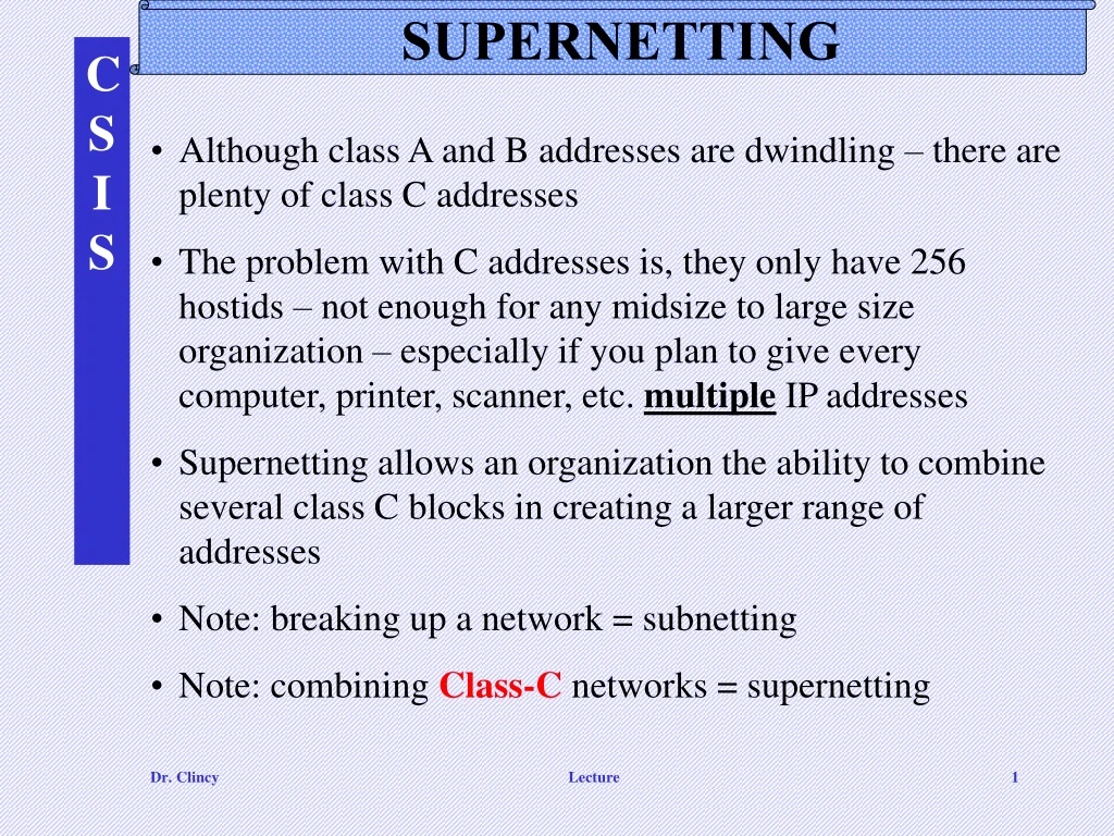 PPT - SUPERNETTING PowerPoint Presentation, free download - ID:9080869