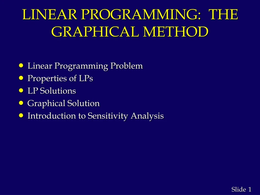 PPT - LINEAR PROGRAMMING: THE GRAPHICAL METHOD PowerPoint Presentation ...
