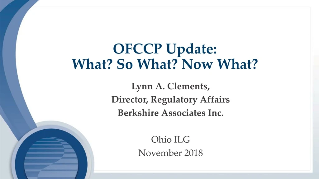 PPT - OFCCP Update: What? So What? Now What? PowerPoint Presentation ...