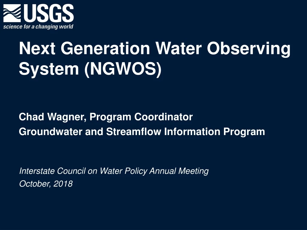 PPT - Next Generation Water Observing System (NGWOS) PowerPoint ...