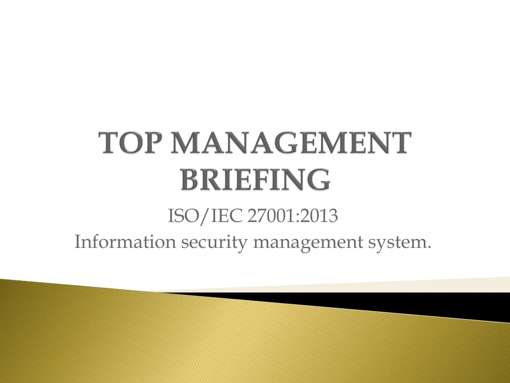 PPT - TOP MANAGEMENT BRIEFING PowerPoint Presentation, free download ...