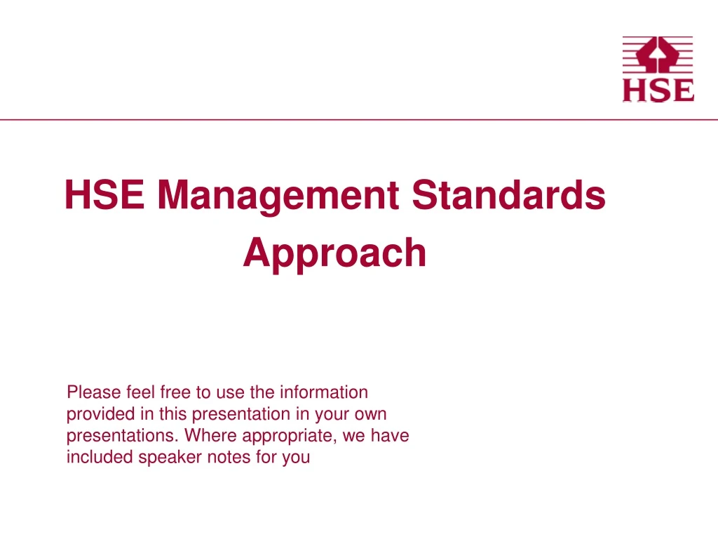 PPT - HSE Management Standards Approach PowerPoint Presentation, free ...