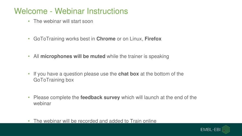 PPT - The webinar will start soon GoToTraining works best in Chrome or ...