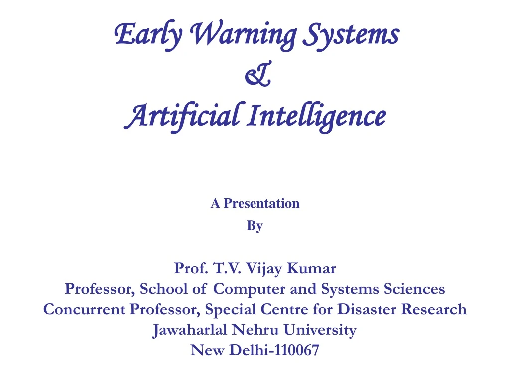 PPT - Early Warning Systems & Artificial Intelligence PowerPoint ...