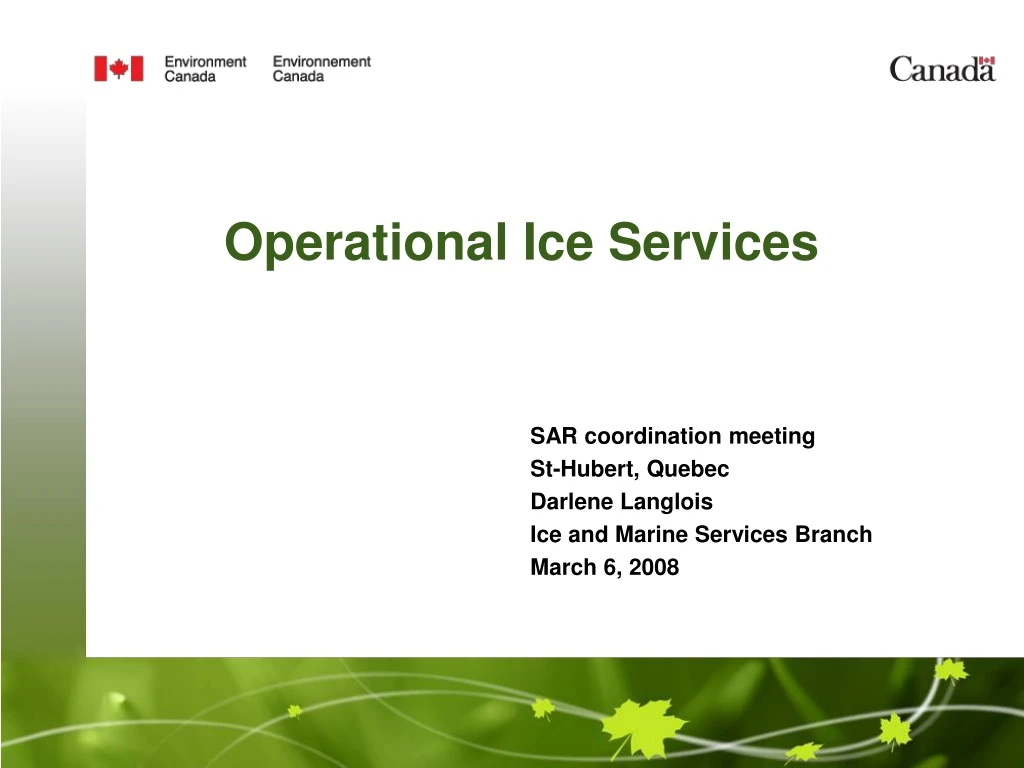 PPT - Operational Ice Services PowerPoint Presentation, free download ...