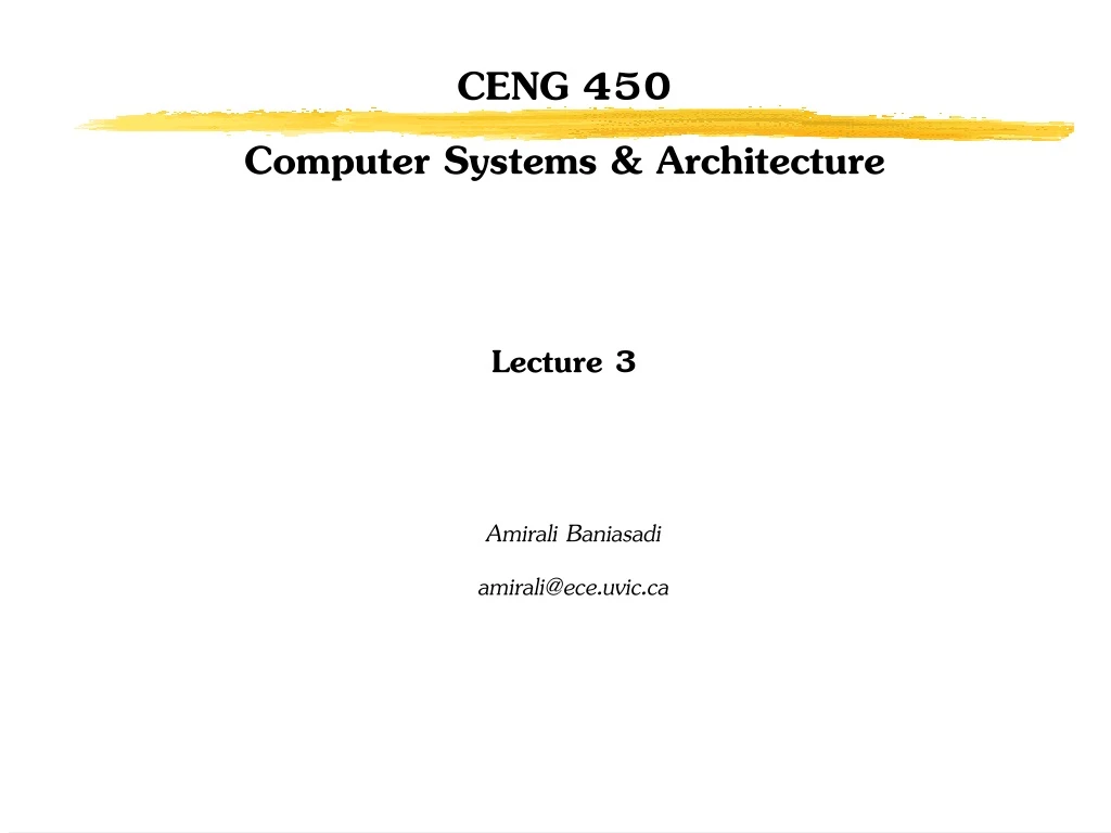 PPT - CENG 450 Computer Systems & Architecture Lecture 3 PowerPoint ...
