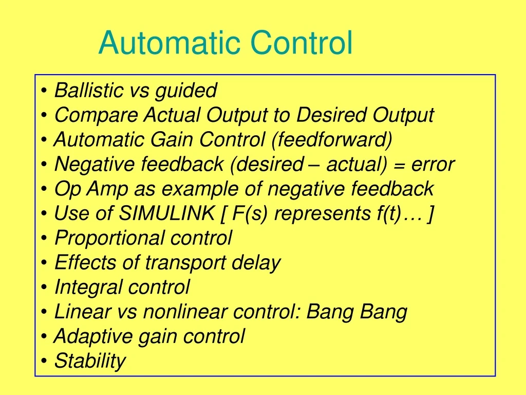 PPT - Automatic Control PowerPoint Presentation, free download - ID:9090834