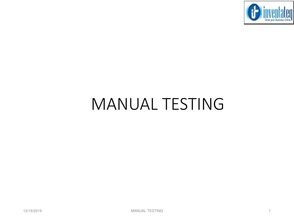 PPT - MANUAL TESTING PowerPoint Presentation, free download - ID:9091388