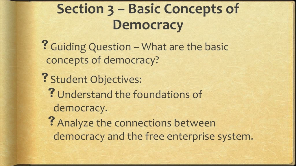 PPT - Section 3 – Basic Concepts of Democracy PowerPoint Presentation ...