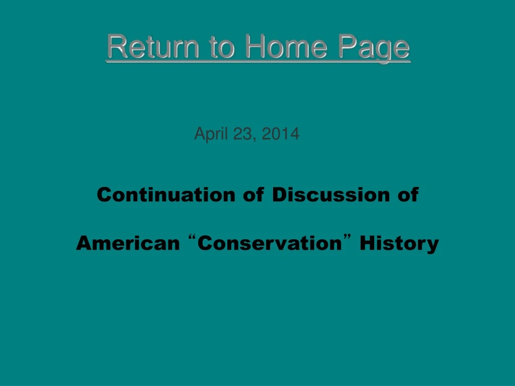 PPT - Return to Home Page PowerPoint Presentation, free download - ID ...