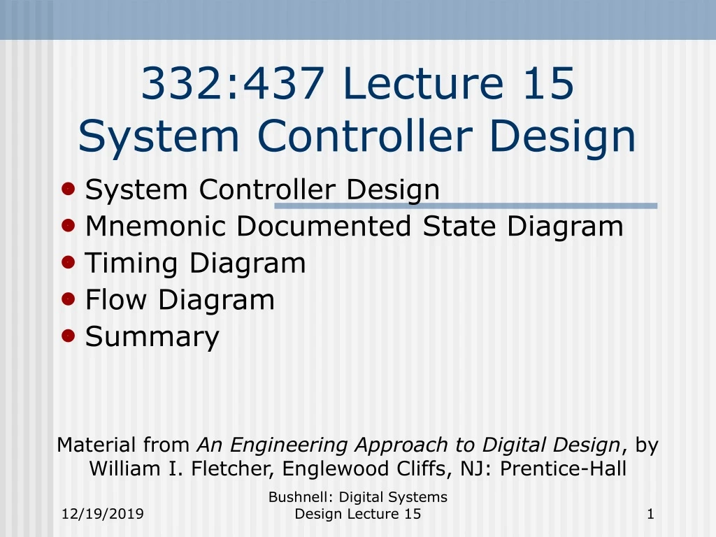 PPT - 332:437 Lecture 15 System Controller Design PowerPoint ...