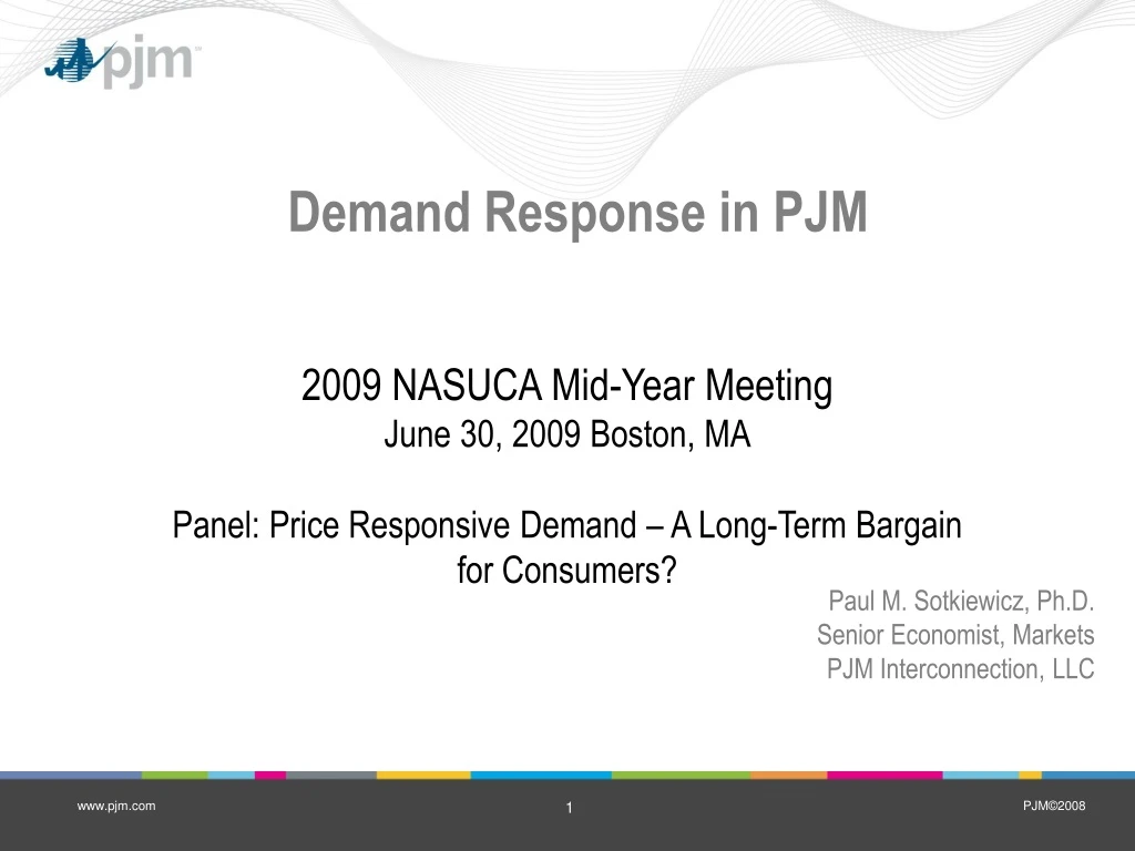 PPT - Demand Response in PJM PowerPoint Presentation, free download ...