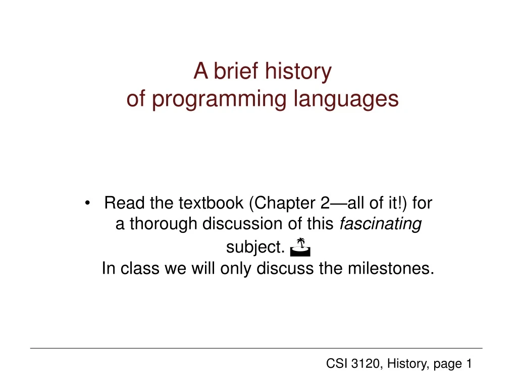 PPT - A brief history of programming languages PowerPoint Presentation ...