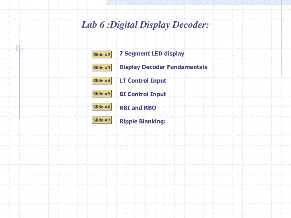 PPT - Lab 6 : Digital Display Decoder : PowerPoint Presentation, free ...