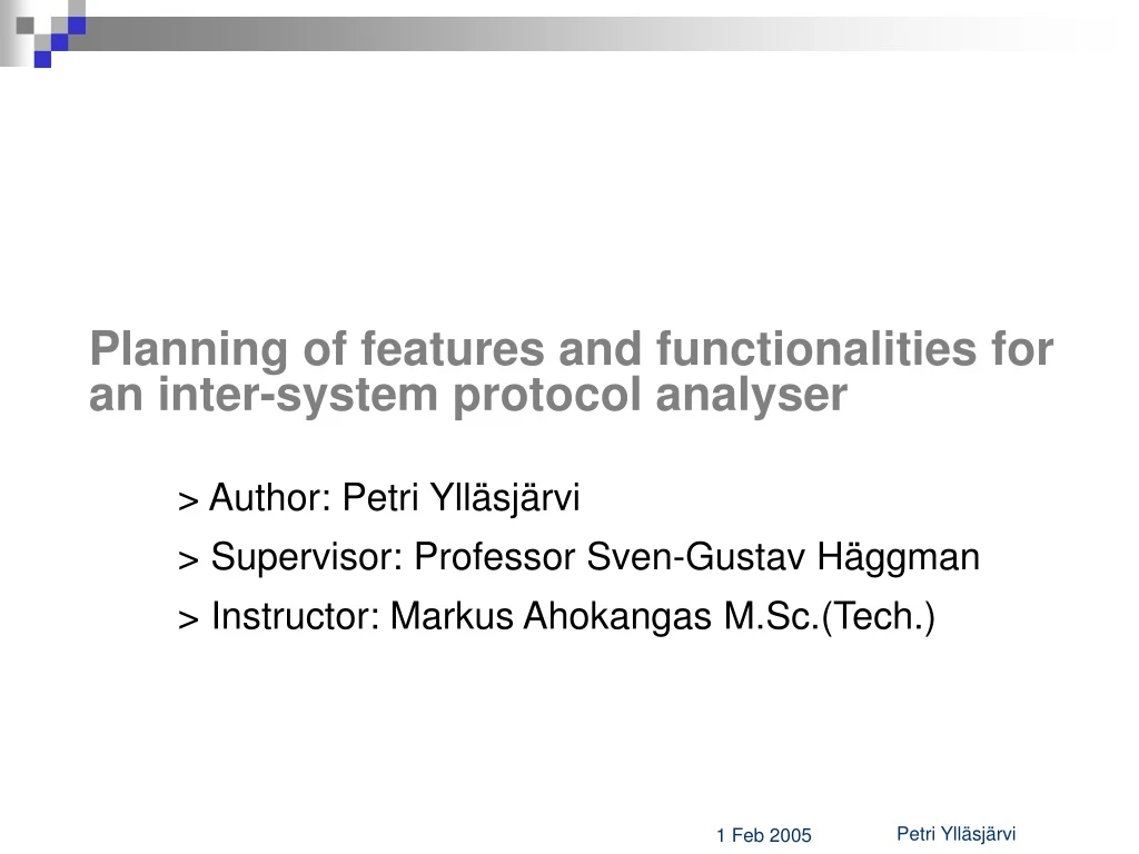 PPT - Planning of features and functionalities for an inter-system ...