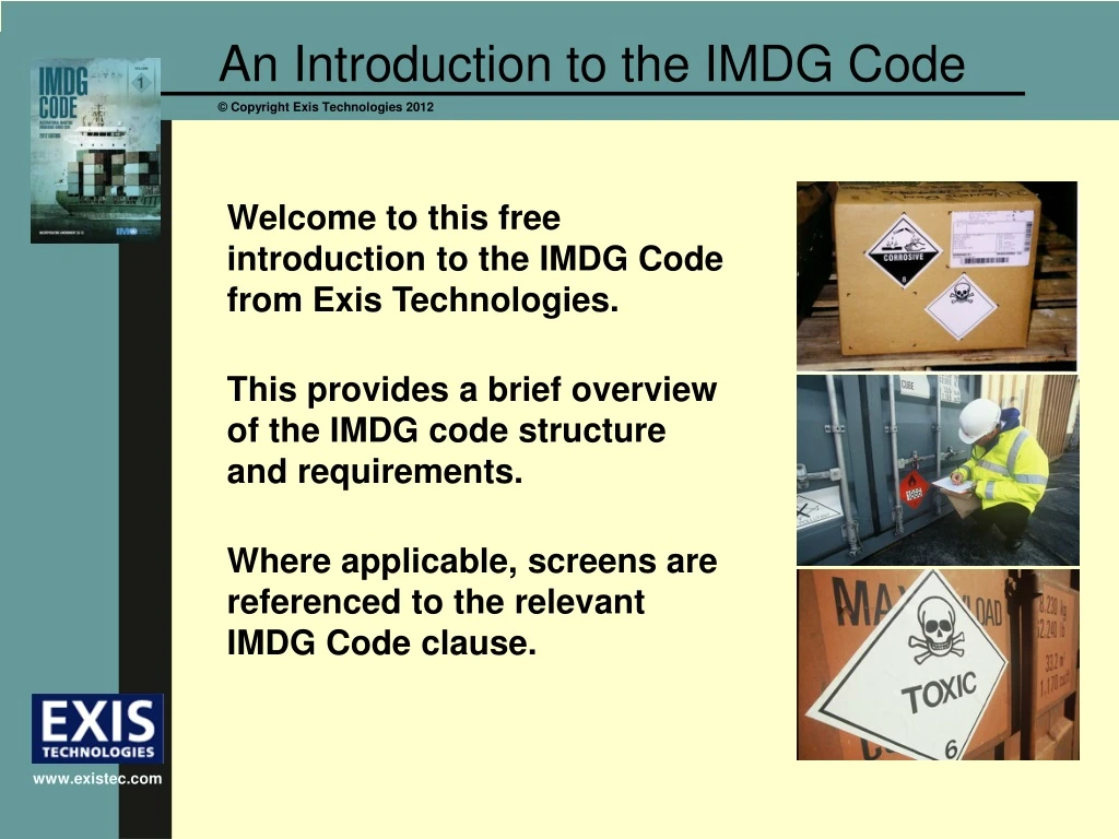 PPT - An Introduction to the IMDG Code PowerPoint Presentation, free ...