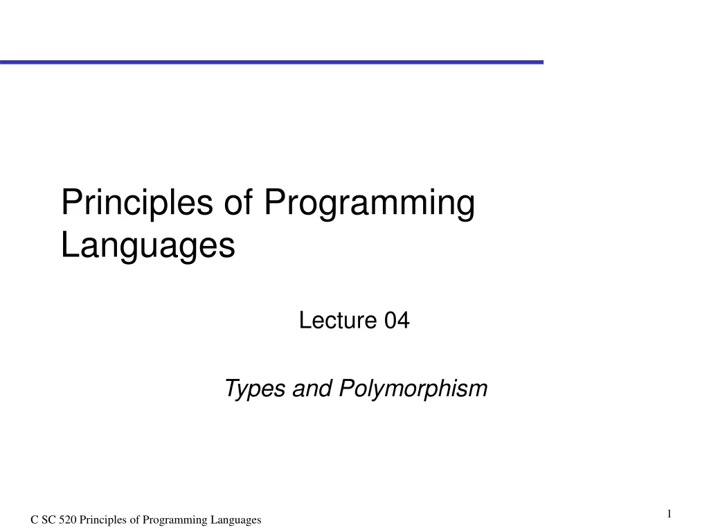 PPT - Principles of Programming Languages PowerPoint Presentation, free ...