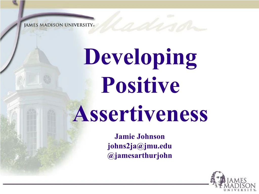 PPT - Developing Positive Assertiveness PowerPoint Presentation, free ...