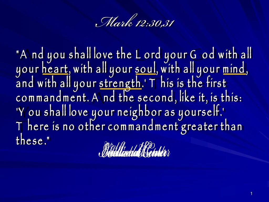 PPT - Mark 12:30,31 PowerPoint Presentation, free download - ID:9098713
