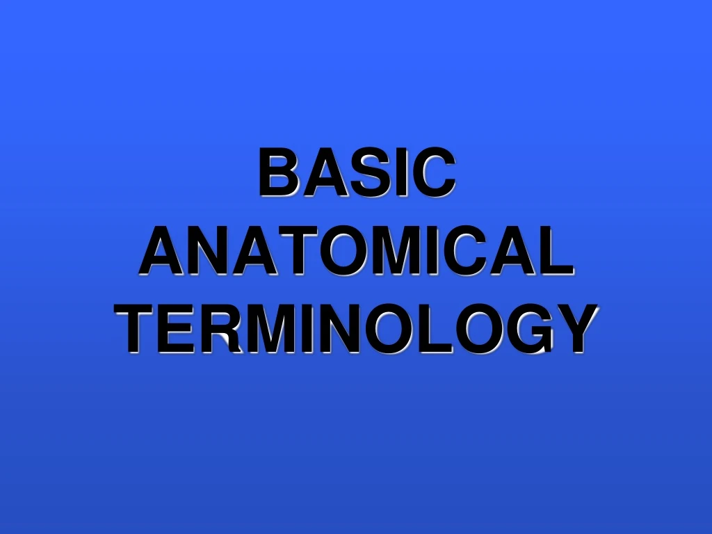 PPT - BASIC ANATOMICAL TERMINOLOGY PowerPoint Presentation, free ...