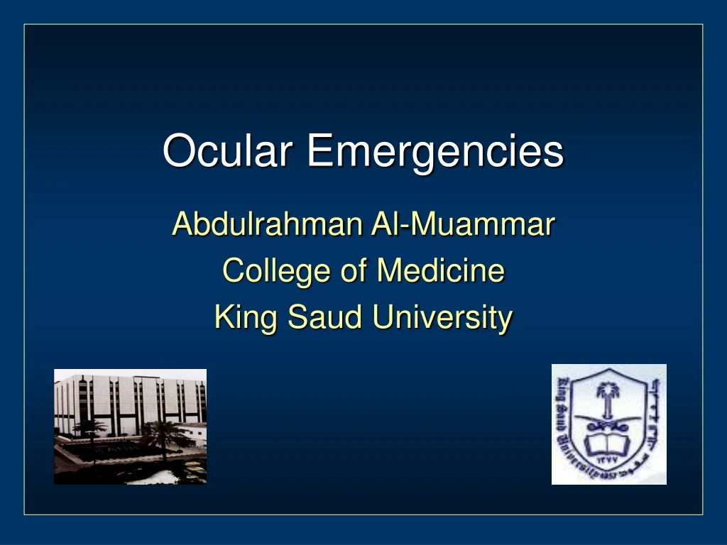PPT - Ocular Emergencies PowerPoint Presentation, free download - ID ...