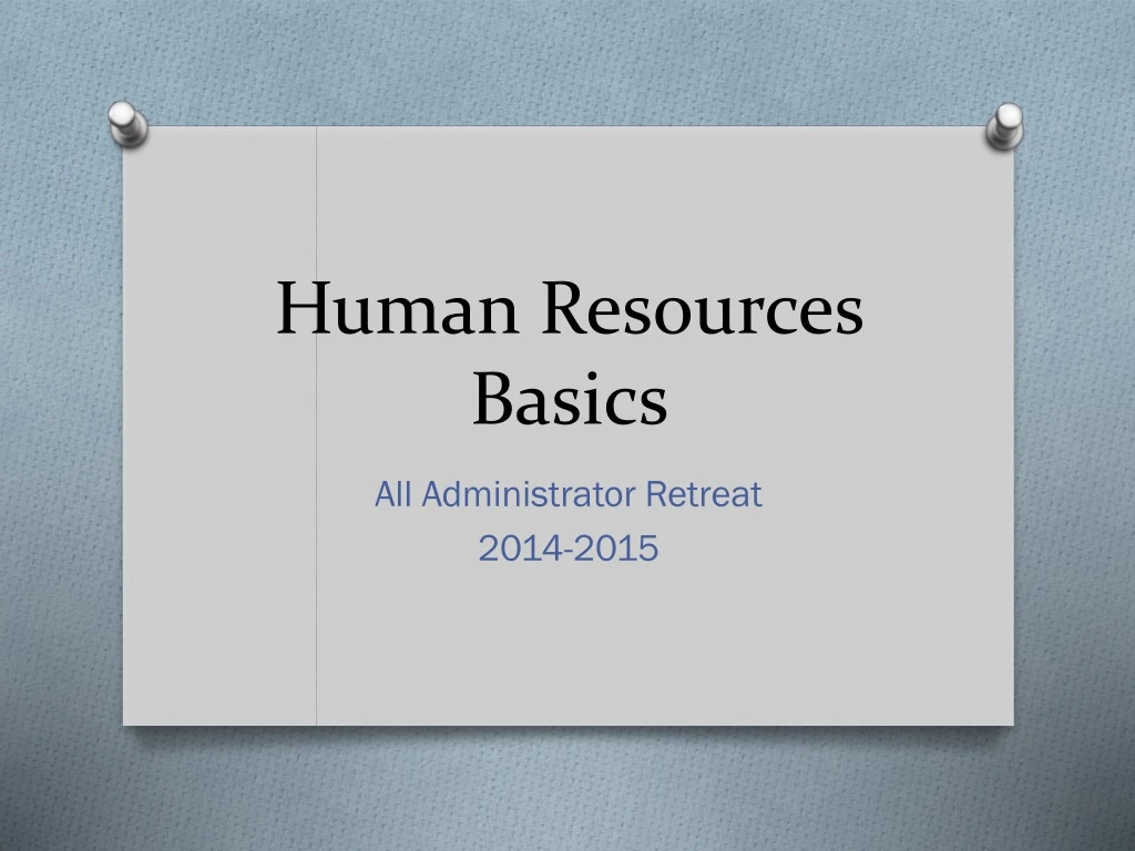 PPT - Human Resources Basics PowerPoint Presentation, free download ...