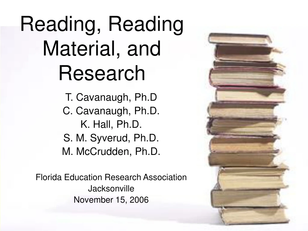 PPT - Reading, Reading Material, and Research PowerPoint Presentation ...