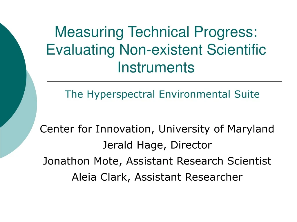 PPT - Measuring Technical Progress: Evaluating Non-existent Scientific ...