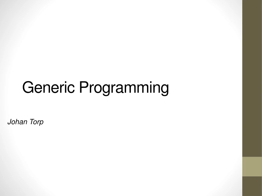 PPT - Generic Programming PowerPoint Presentation, free download - ID ...