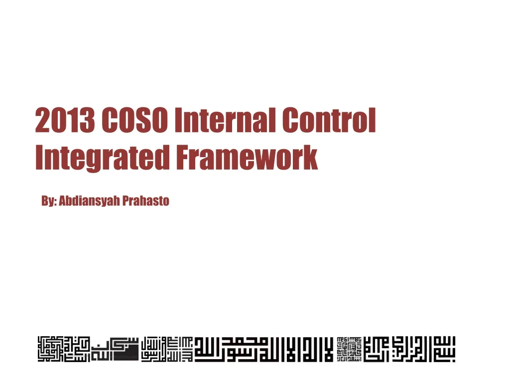 PPT - 2013 COSO Internal Control Integrated Framework PowerPoint ...