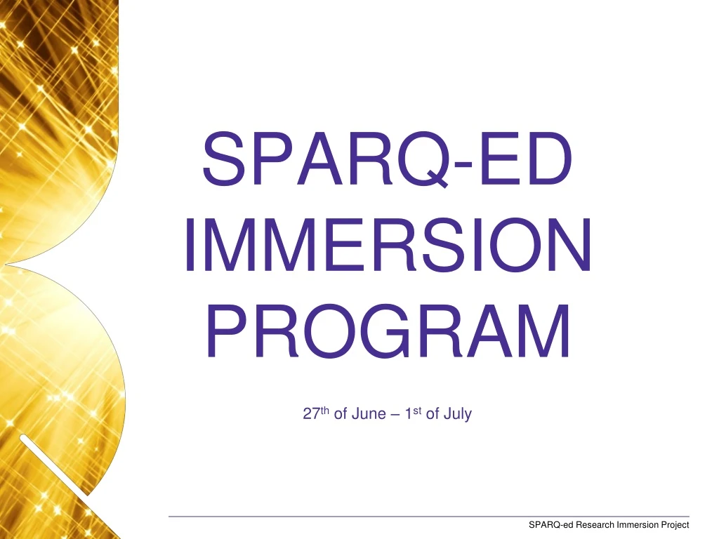 PPT - SPARQ-ED IMMERSION PROGRAM PowerPoint Presentation, free download ...