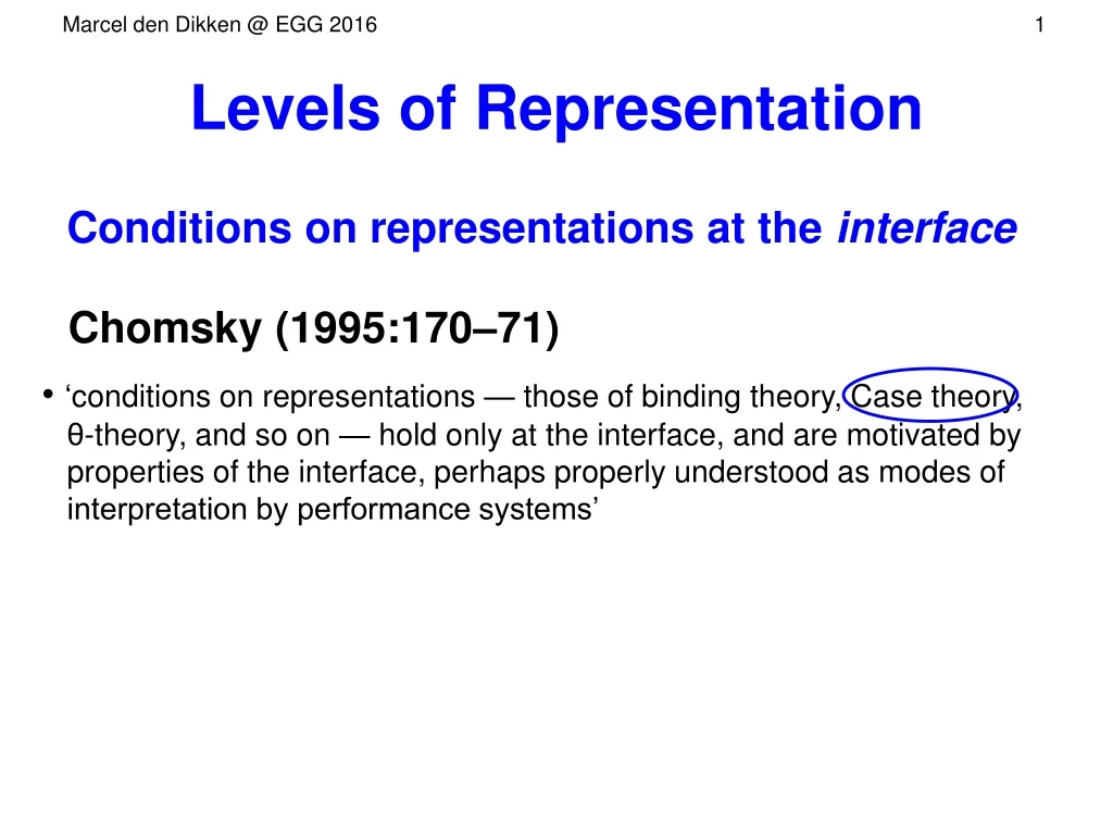 PPT - Levels of Representation PowerPoint Presentation, free download ...