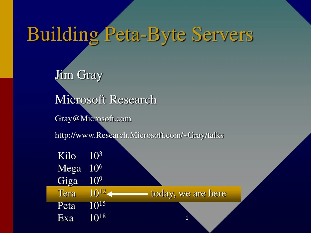 PPT - Building Peta-Byte Servers PowerPoint Presentation, free download ...