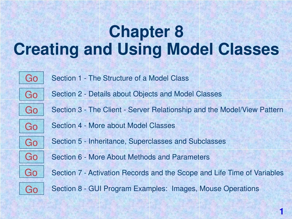 PPT - Chapter 8 Creating and Using Model Classes PowerPoint ...