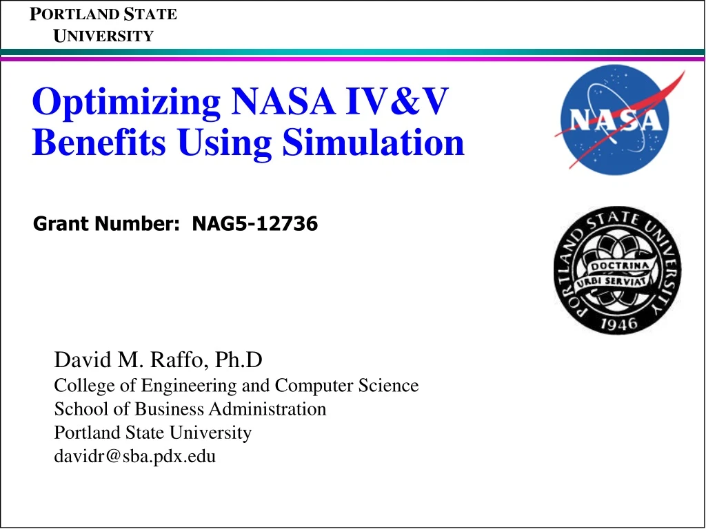 PPT - Optimizing NASA IV&V Benefits Using Simulation PowerPoint ...
