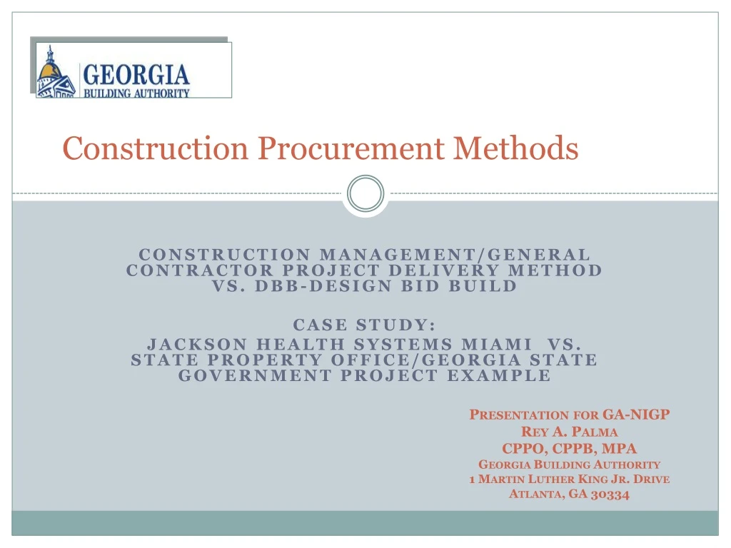 PPT - Construction Procurement Methods PowerPoint Presentation, free ...