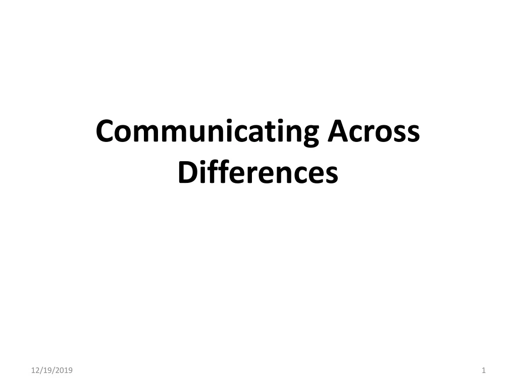 PPT - Communicating Across Differences PowerPoint Presentation, free ...