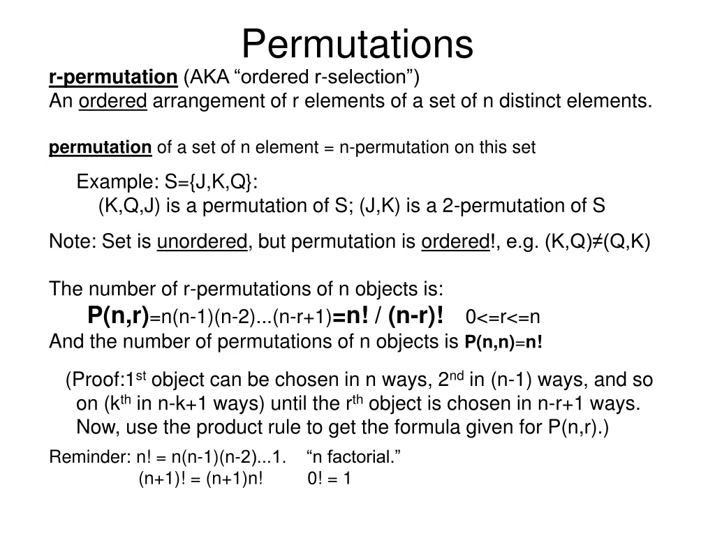 PPT - Permutations PowerPoint Presentation, free download - ID:9108512