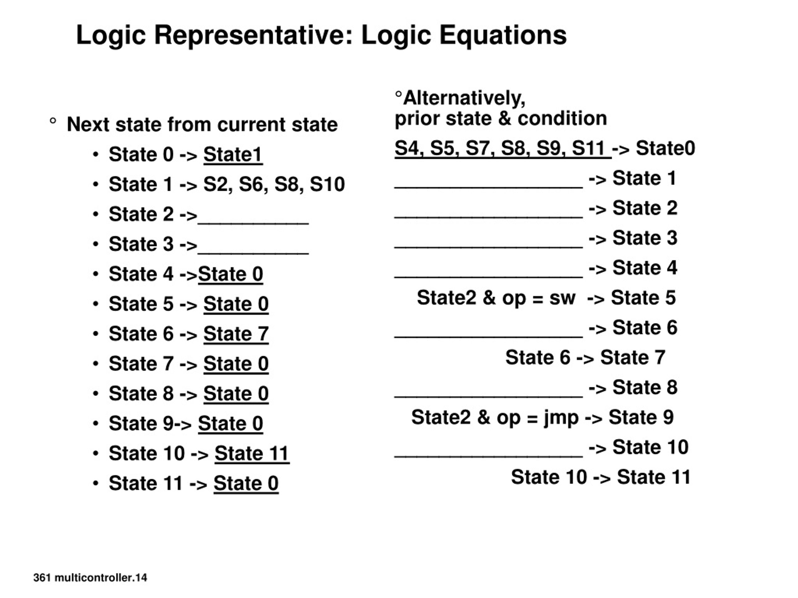 PPT - ECE 361 Computer Architecture Lecture 11: Designing a Multiple Cycle Controller PowerPoint ...