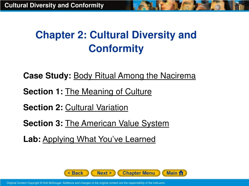 PPT - Chapter 2: Cultural Diversity and Conformity Case Study: Body ...