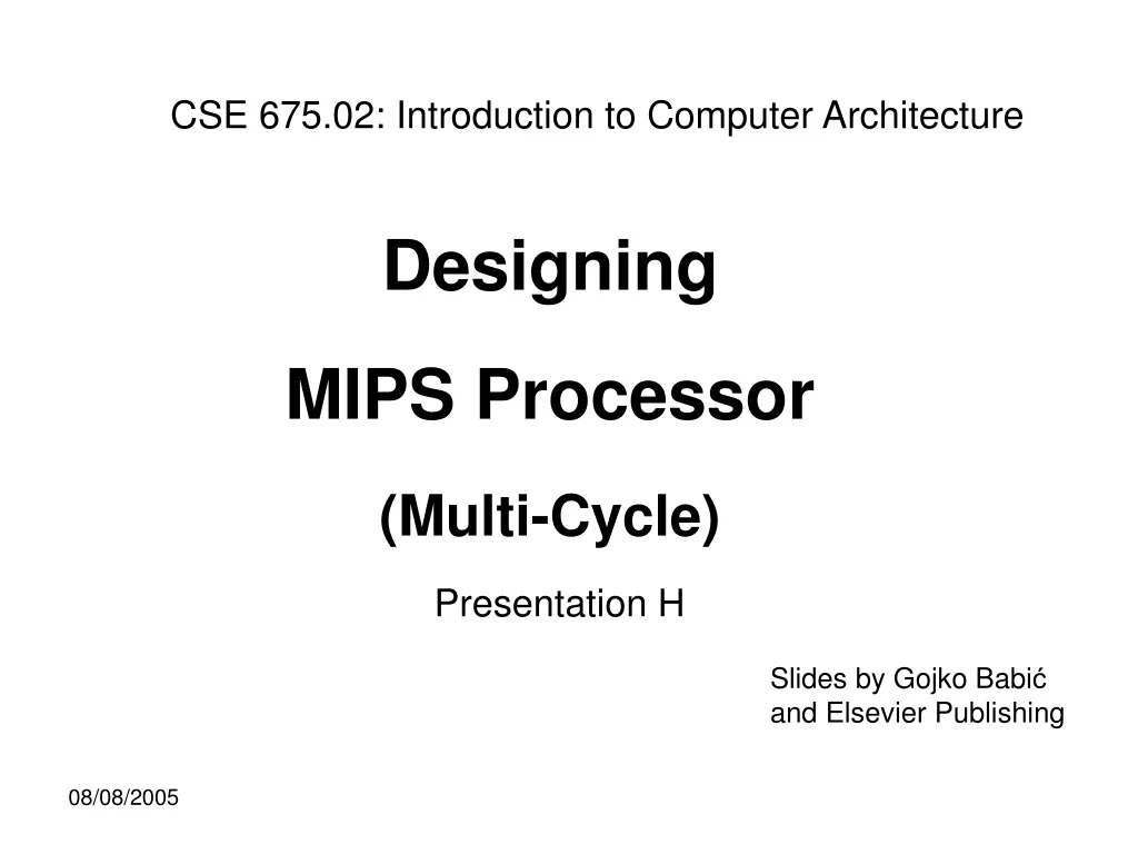 PPT - Designing MIPS Processor (Multi-Cycle) Presentation H PowerPoint ...